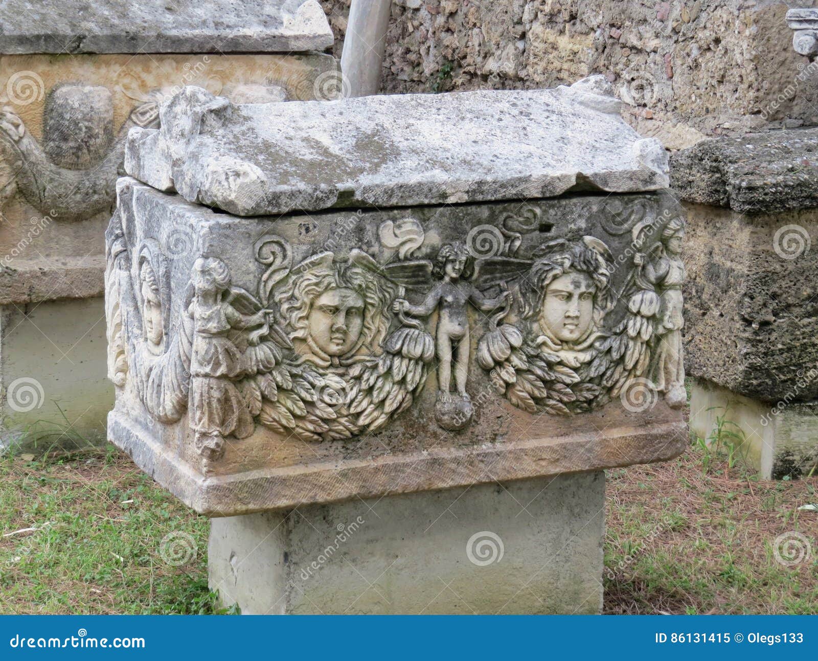 Ancient tomb stock image. Image of side, columns, archeology - 86131415