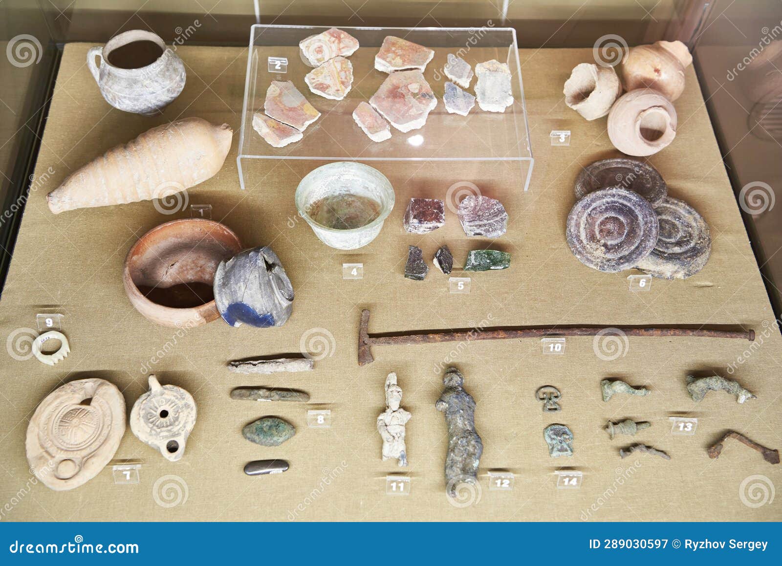 Ancient Tools and Objects Clay Glass Iron Stock Image - Image of ...