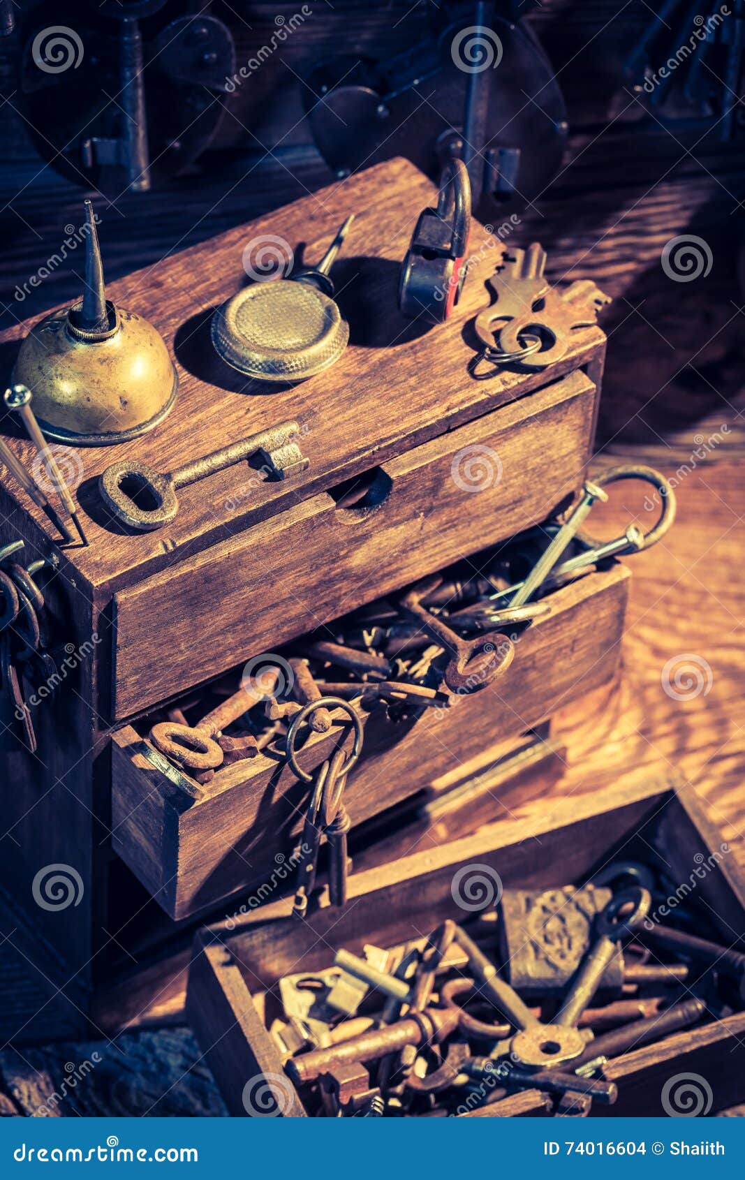 Ancient Tools in Small Locksmiths Workshop Stock Photo - Image of ...