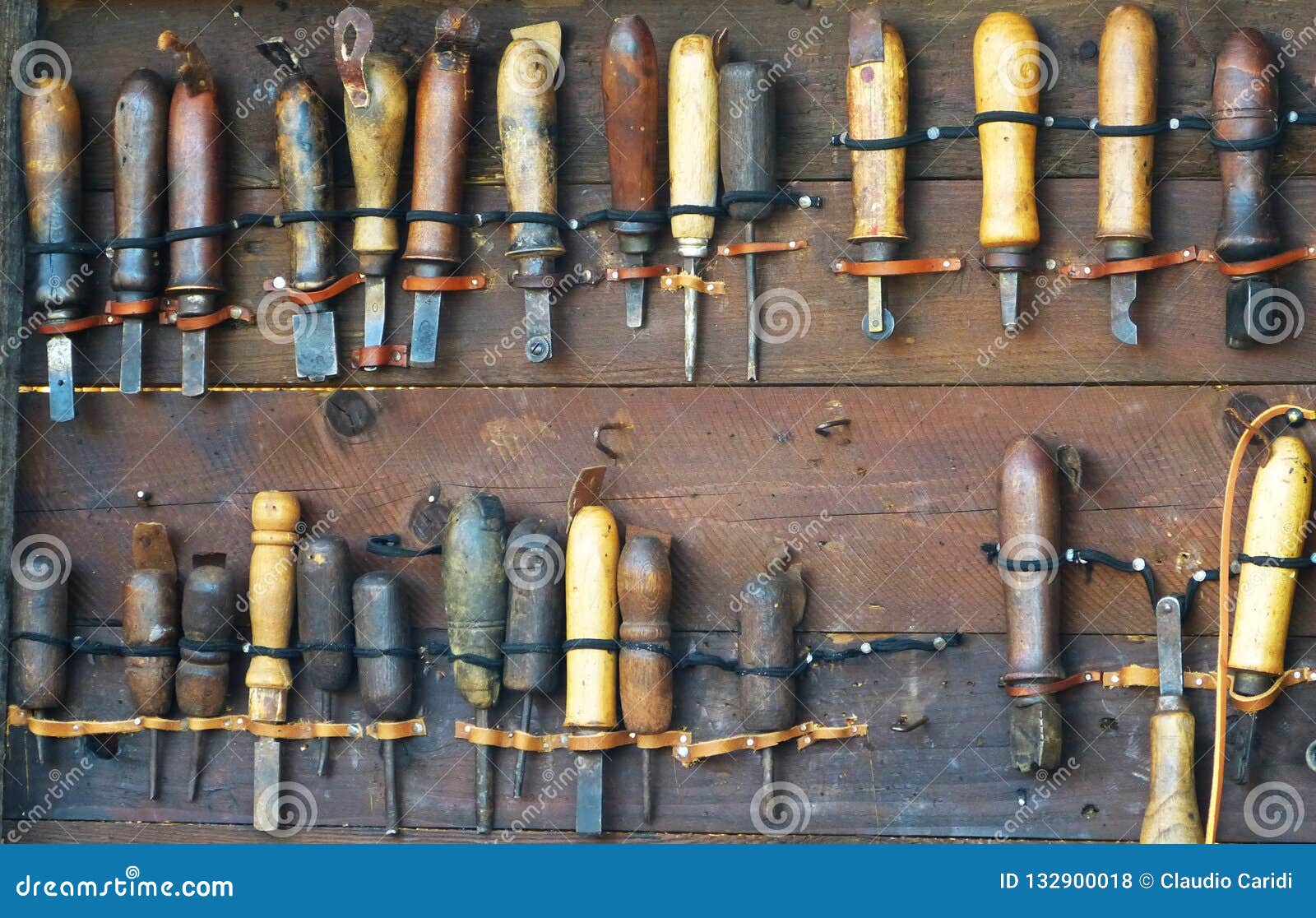 Ancient Tools for Working Wood Stock Photo - Image of rusty, display ...