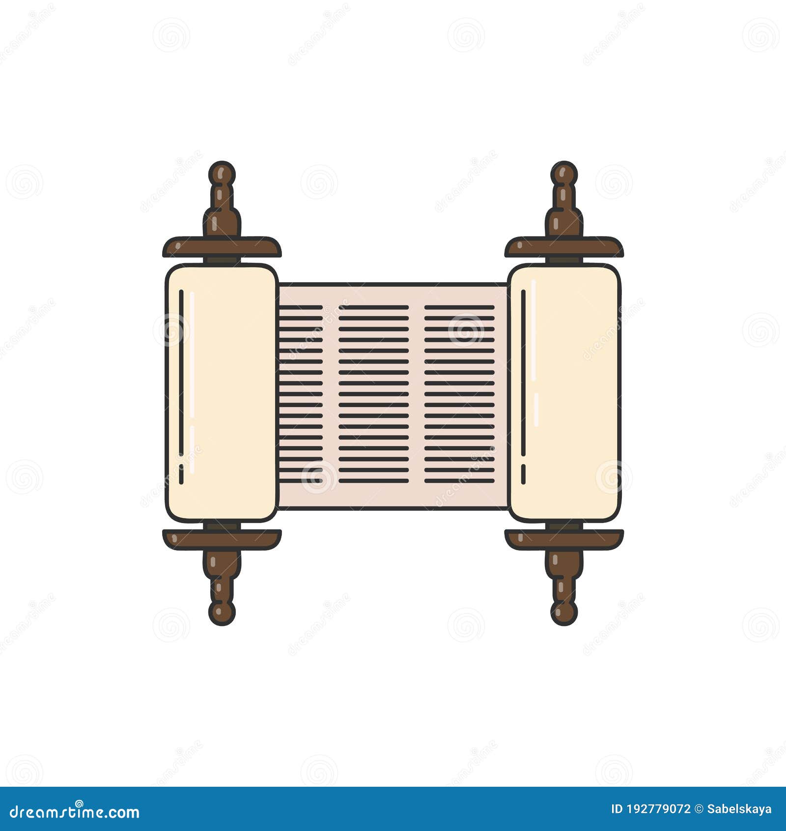 Ancient Torah Scripts Scrolls Cartoon Icon Sketch Vector Illustration ...
