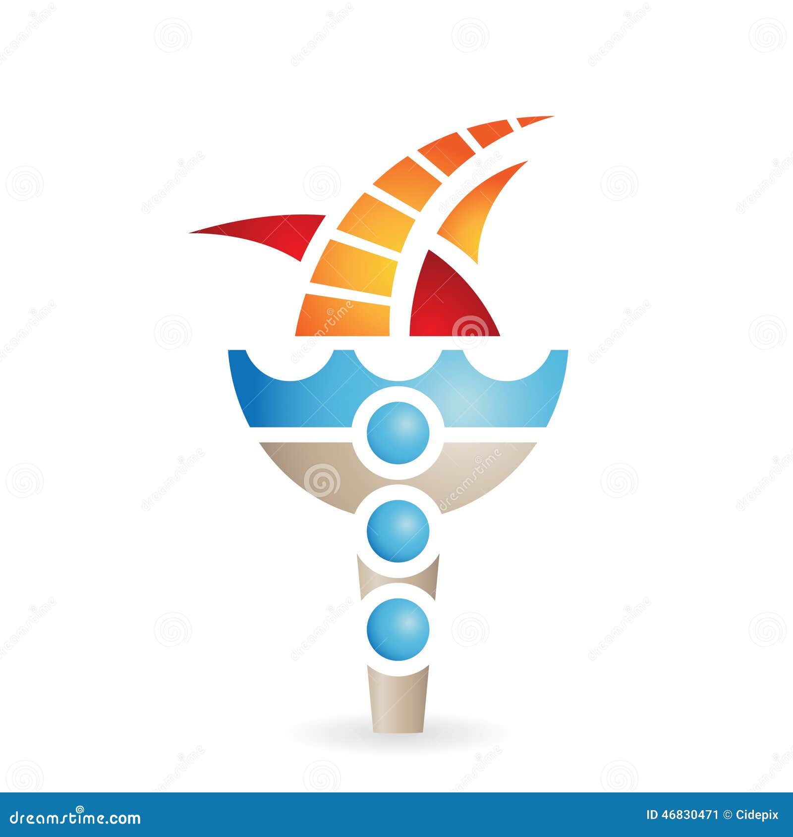 Ancient torch 2 stock vector. Illustration of logo, flame - 46830471