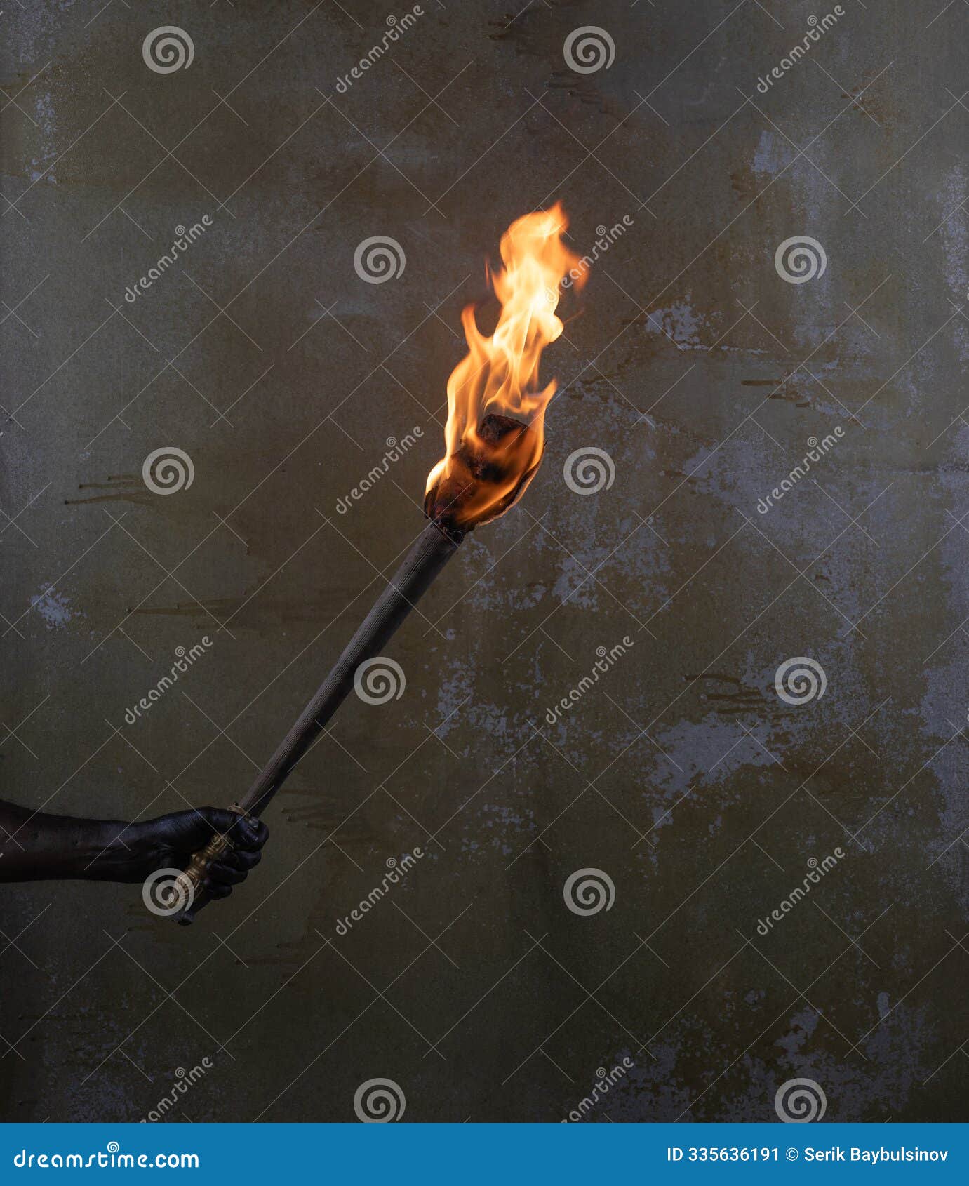 Ancient torch on old wall stock image. Image of building - 335636191