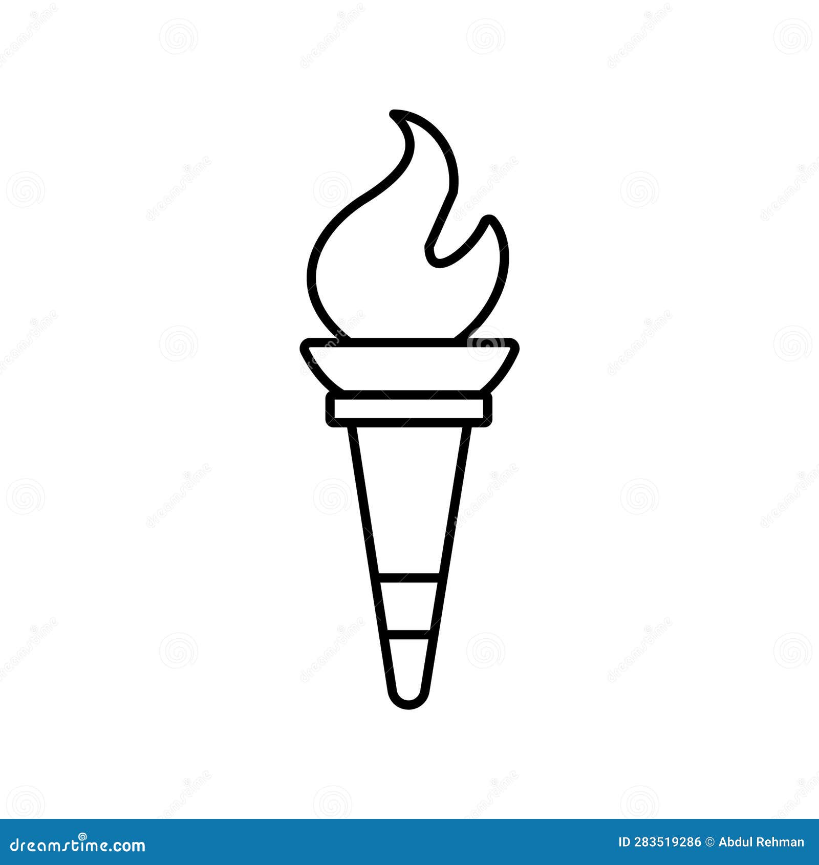 Ancient Torch Outline Vector Icon that Can Easily Edit or Modify. Stock ...