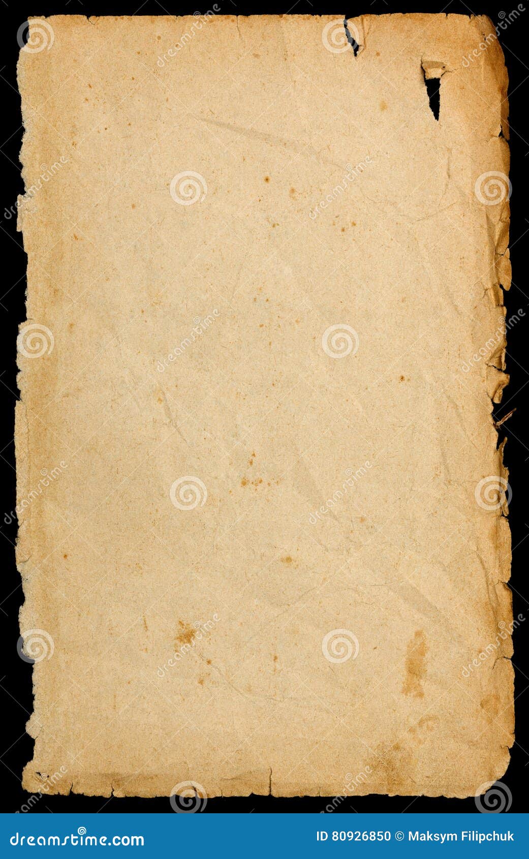 Ancient torn paper texture stock photo. Image of backdrop - 80926850