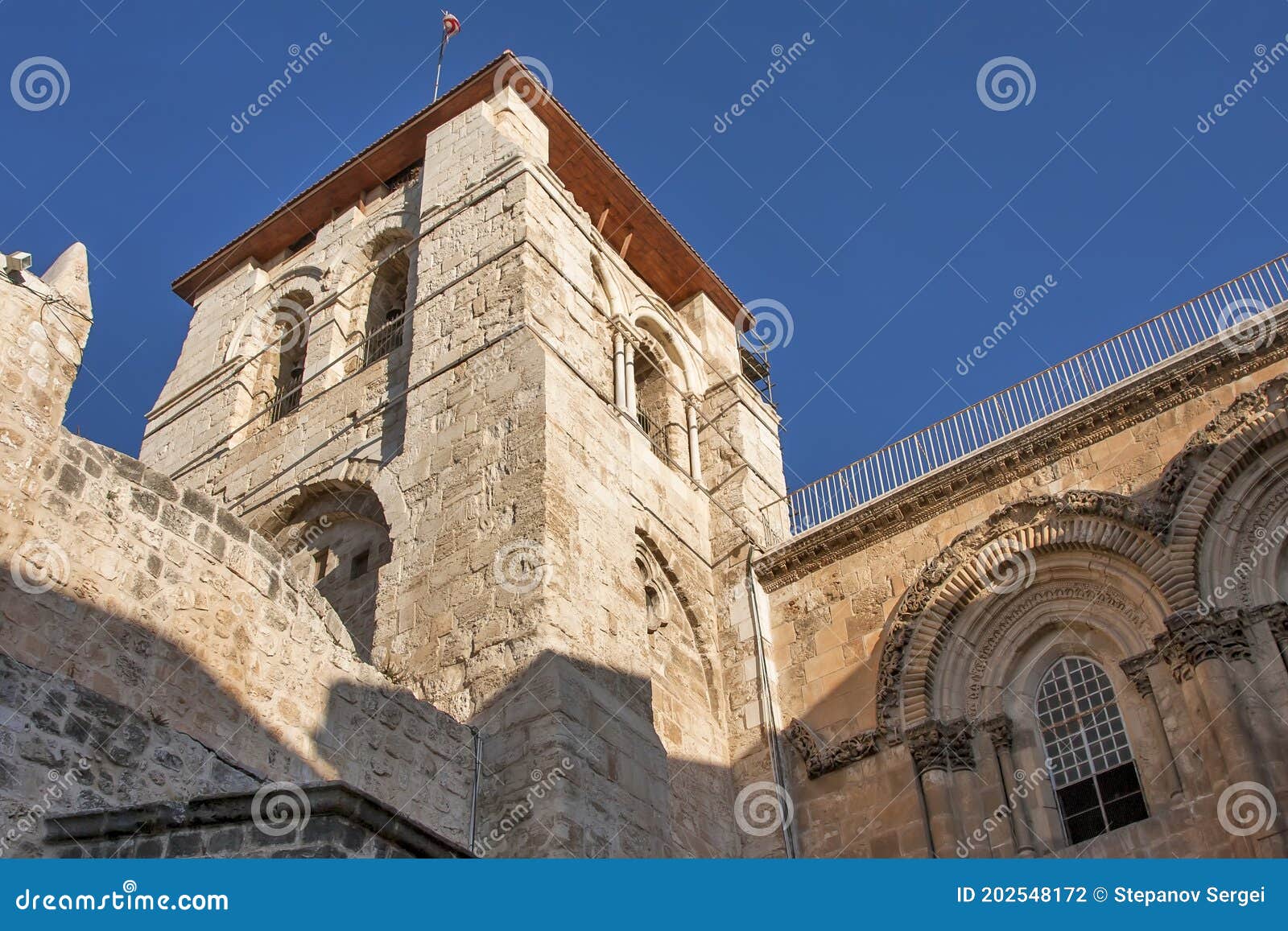 The Ancient Tower Above the Temple Stock Photo - Image of blue ...
