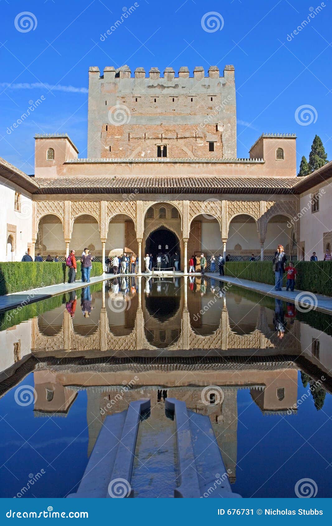 Ancient Tower in the Alhambra Palace in Spain Stock Image - Image of ...