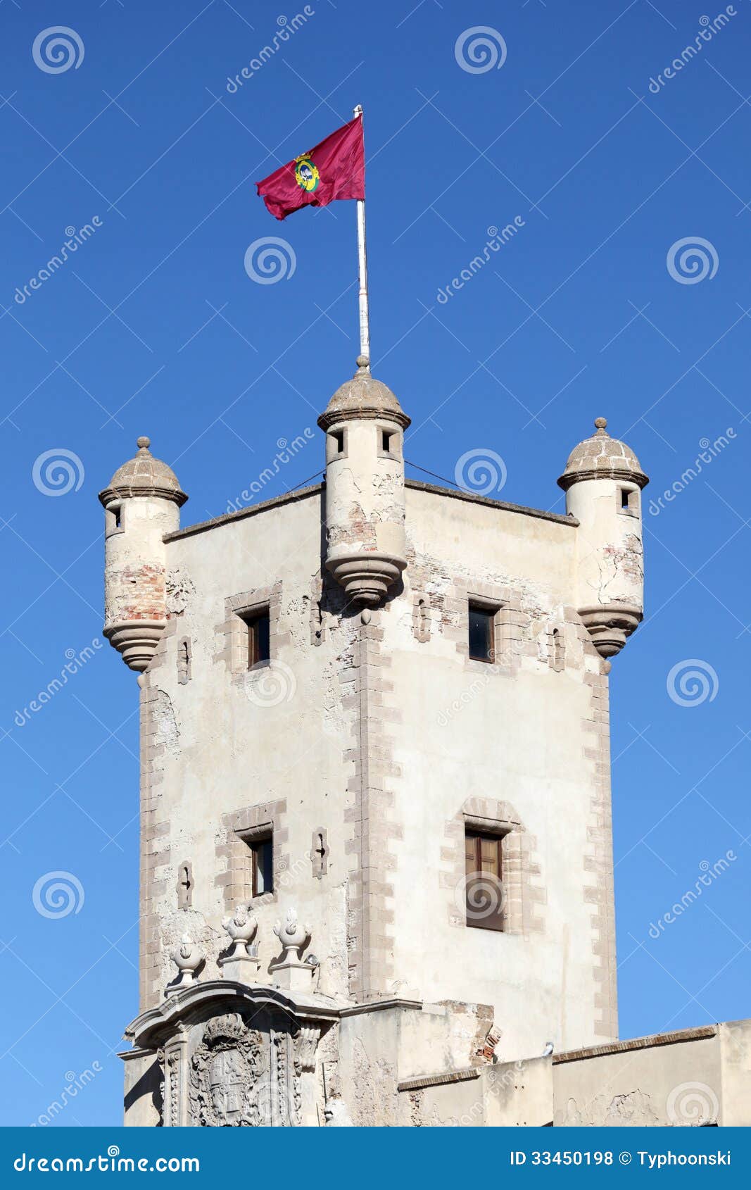 Ancient Tower in Cadiz, Spain Stock Photo - Image of cadiz, exterior ...