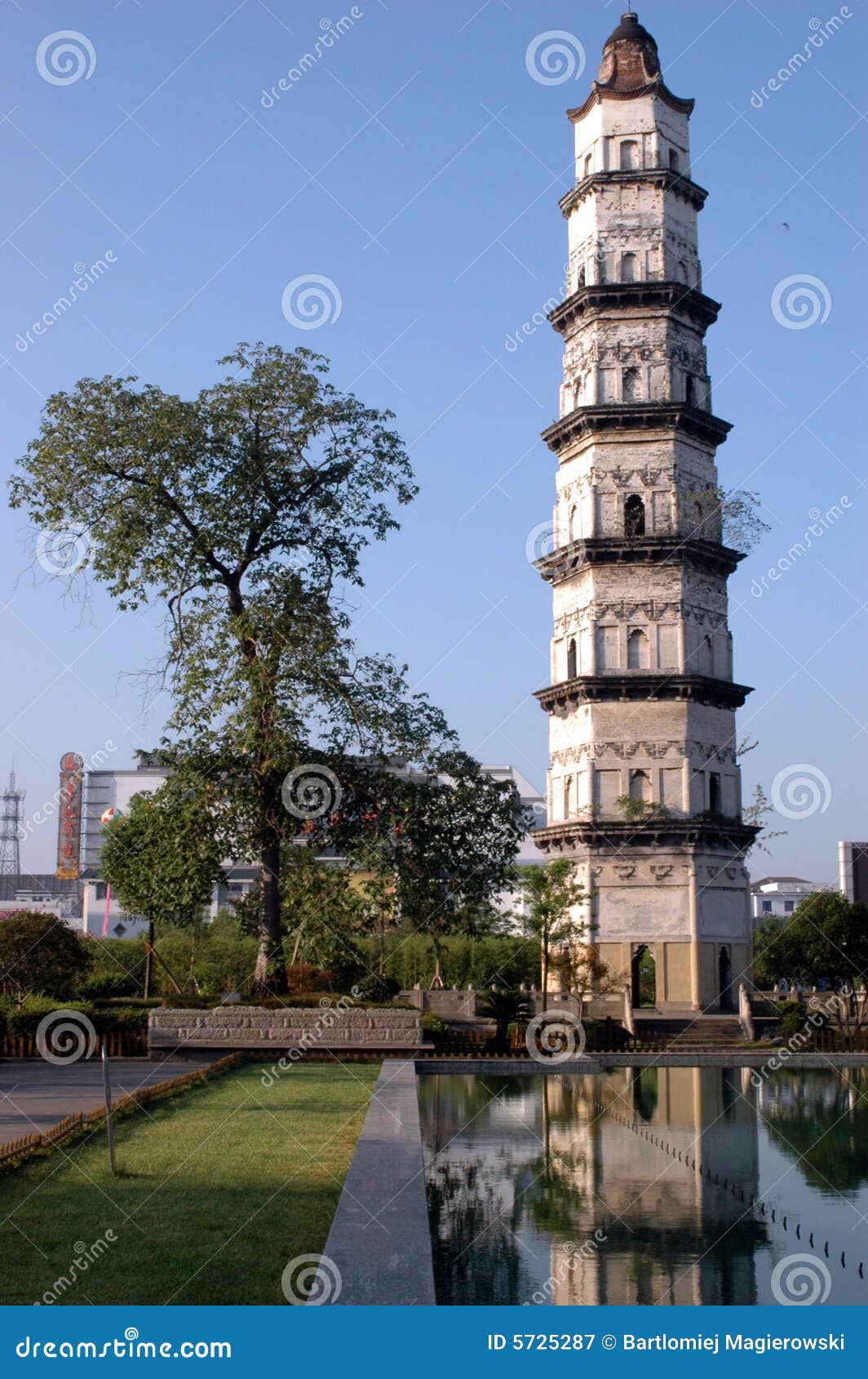 Ancient tower in China stock image. Image of town, asian - 5725287