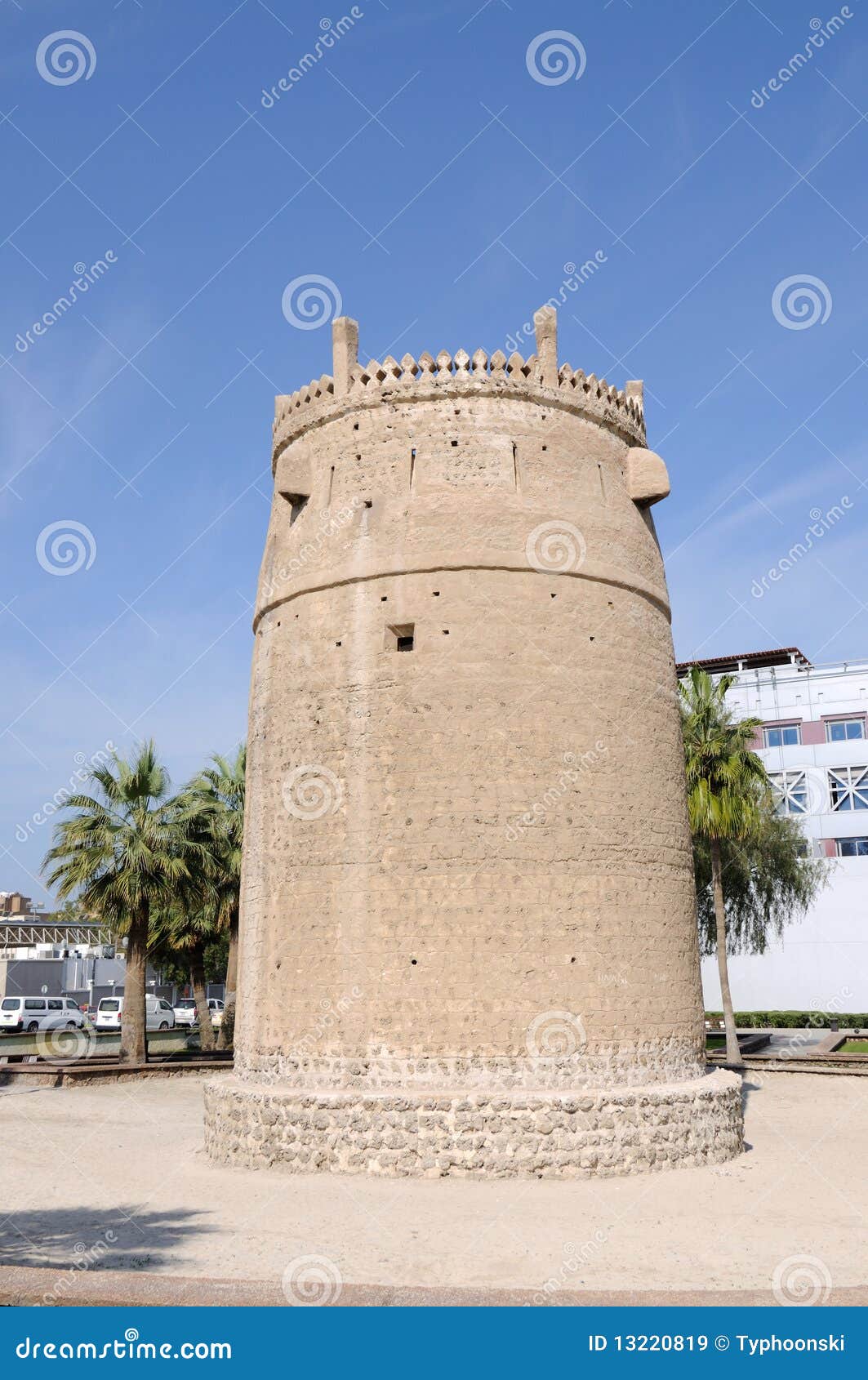 Ancient tower in Dubai stock image. Image of fort, historical - 13220819