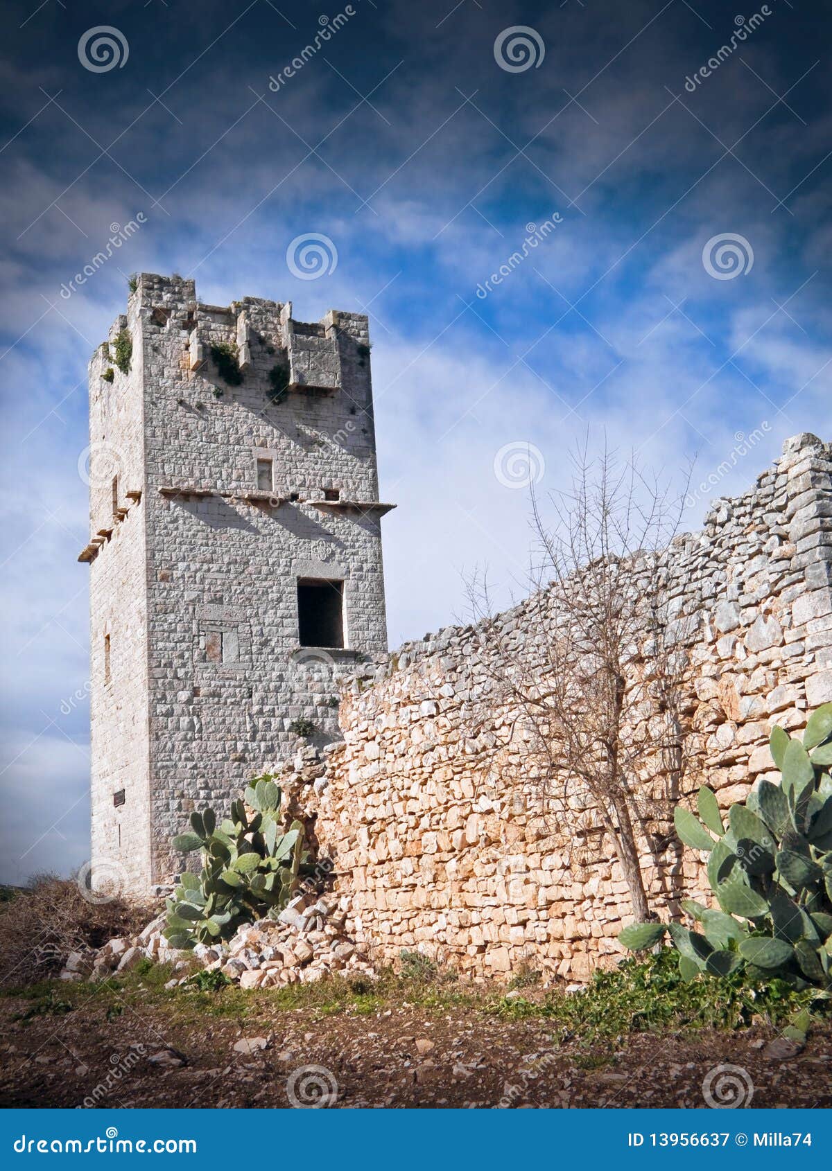 Ancient Tower. Giovinazzo. Apulia. Stock Image - Image of culture, feud ...