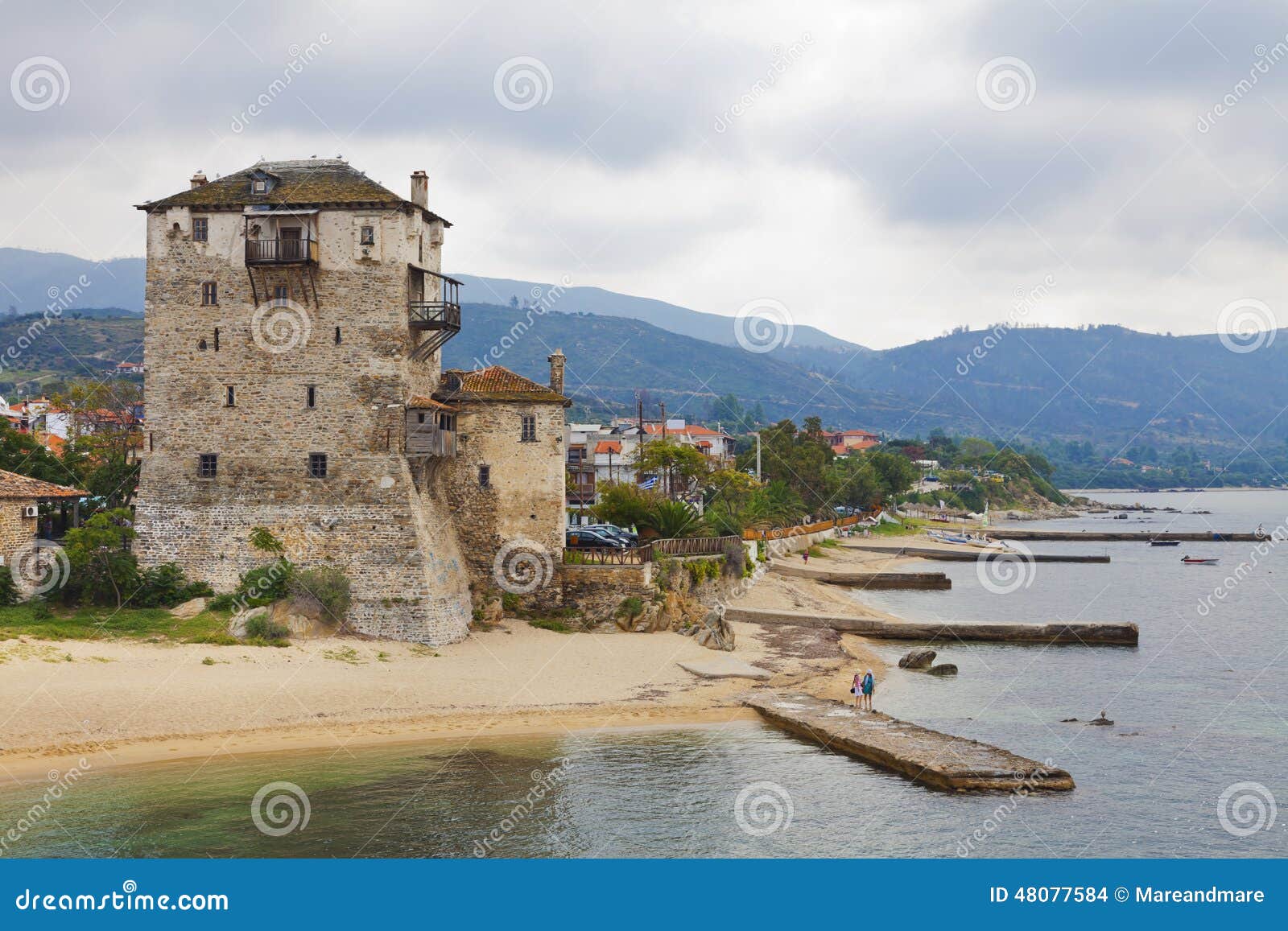 Ancient Tower in Uranopolis Stock Photo - Image of seaside, heritage ...