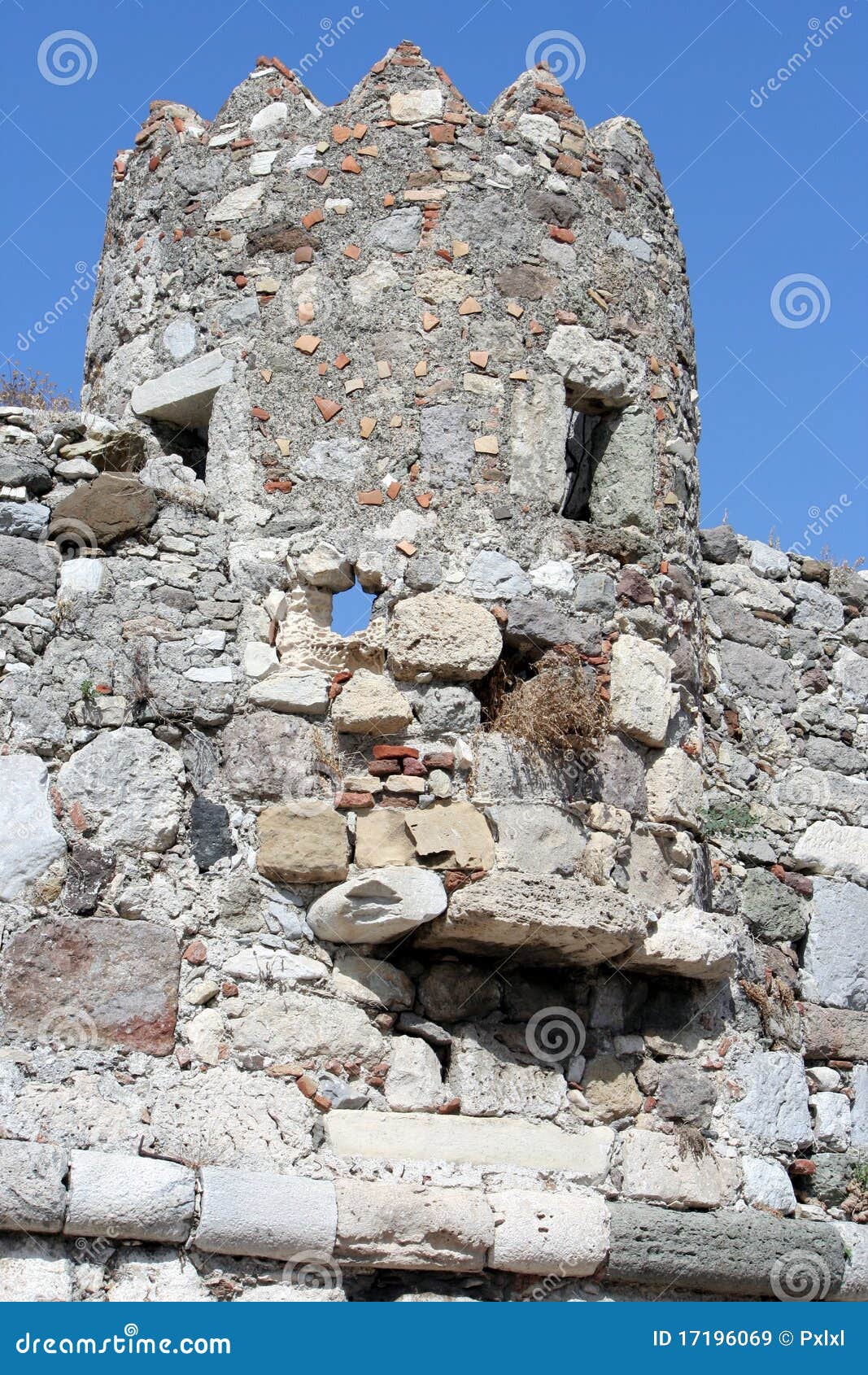 Ancient tower and wall stock image. Image of coast, destruction - 17196069