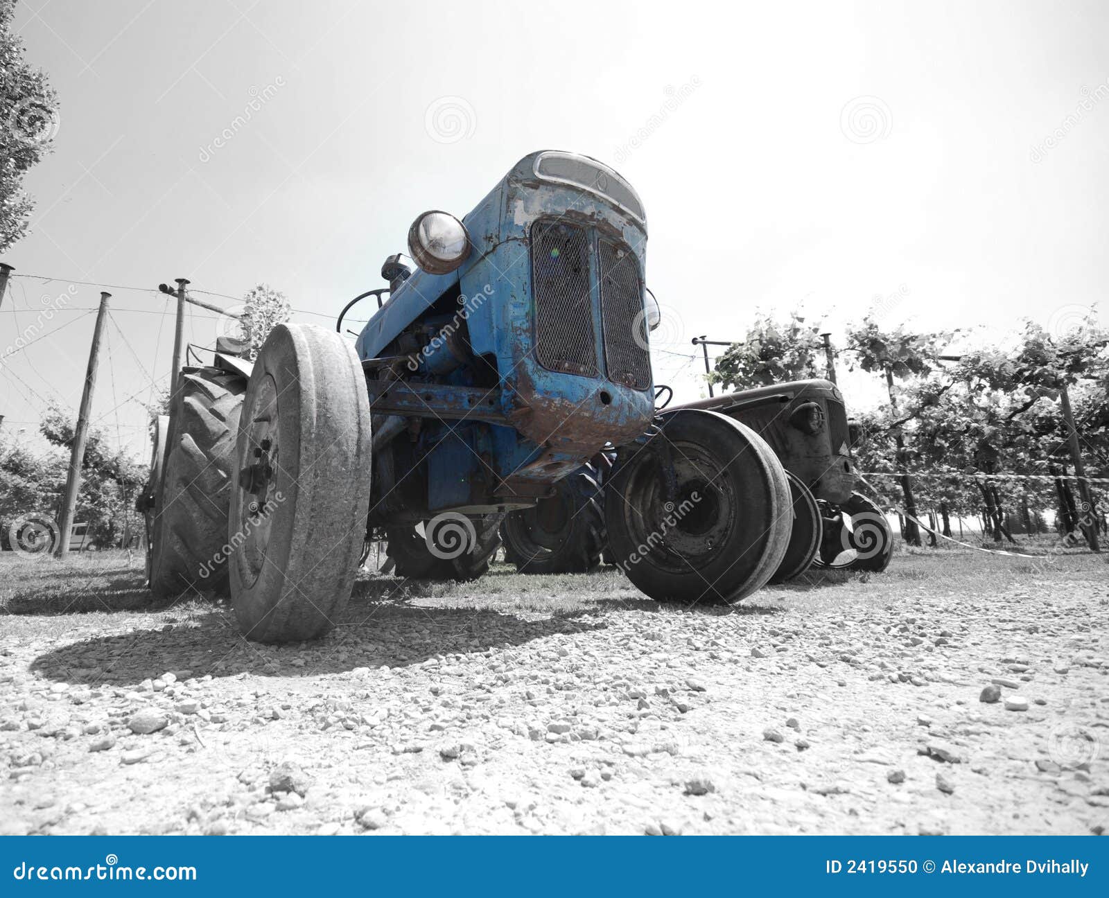 Ancient Tractor stock photo. Image of blue, historical - 2419550