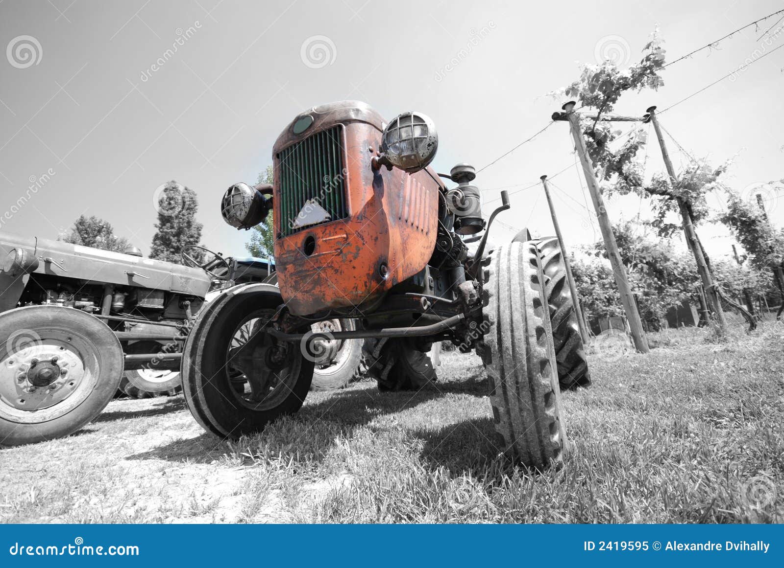 Ancient Tractor stock image. Image of agriculture, parked - 2419595