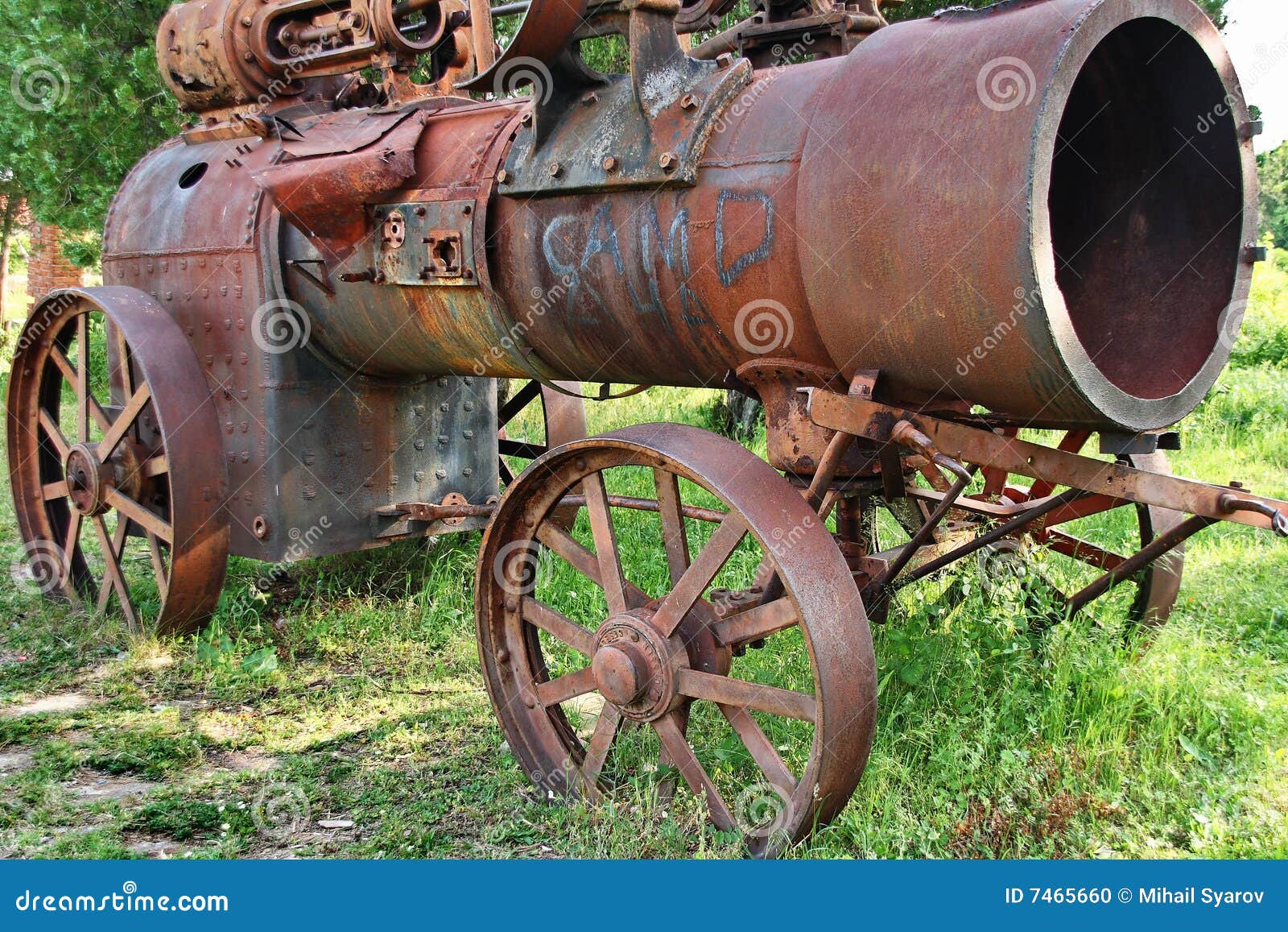 Ancient tractor stock photo. Image of farmer, land, summer - 7465660