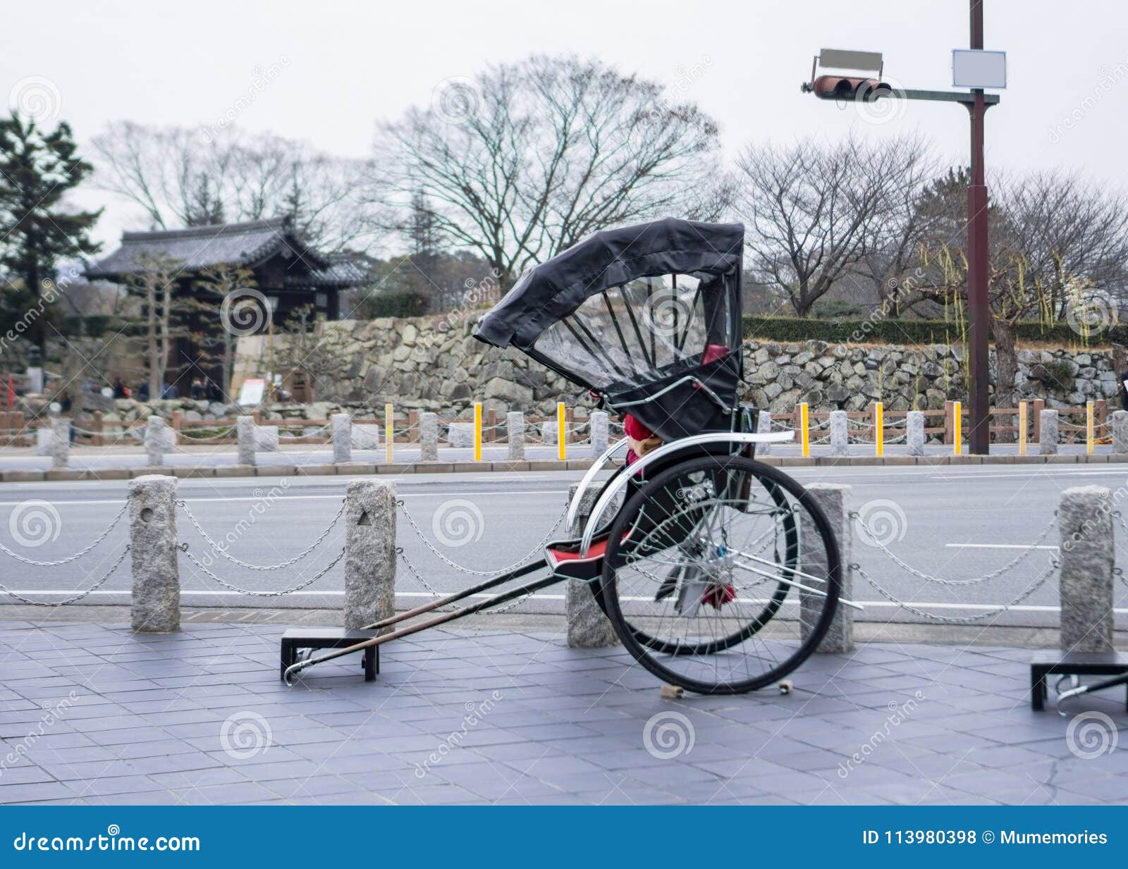 Ancient Traditional Japanese Rickshaw Parked on Footpath Stock Photo ...