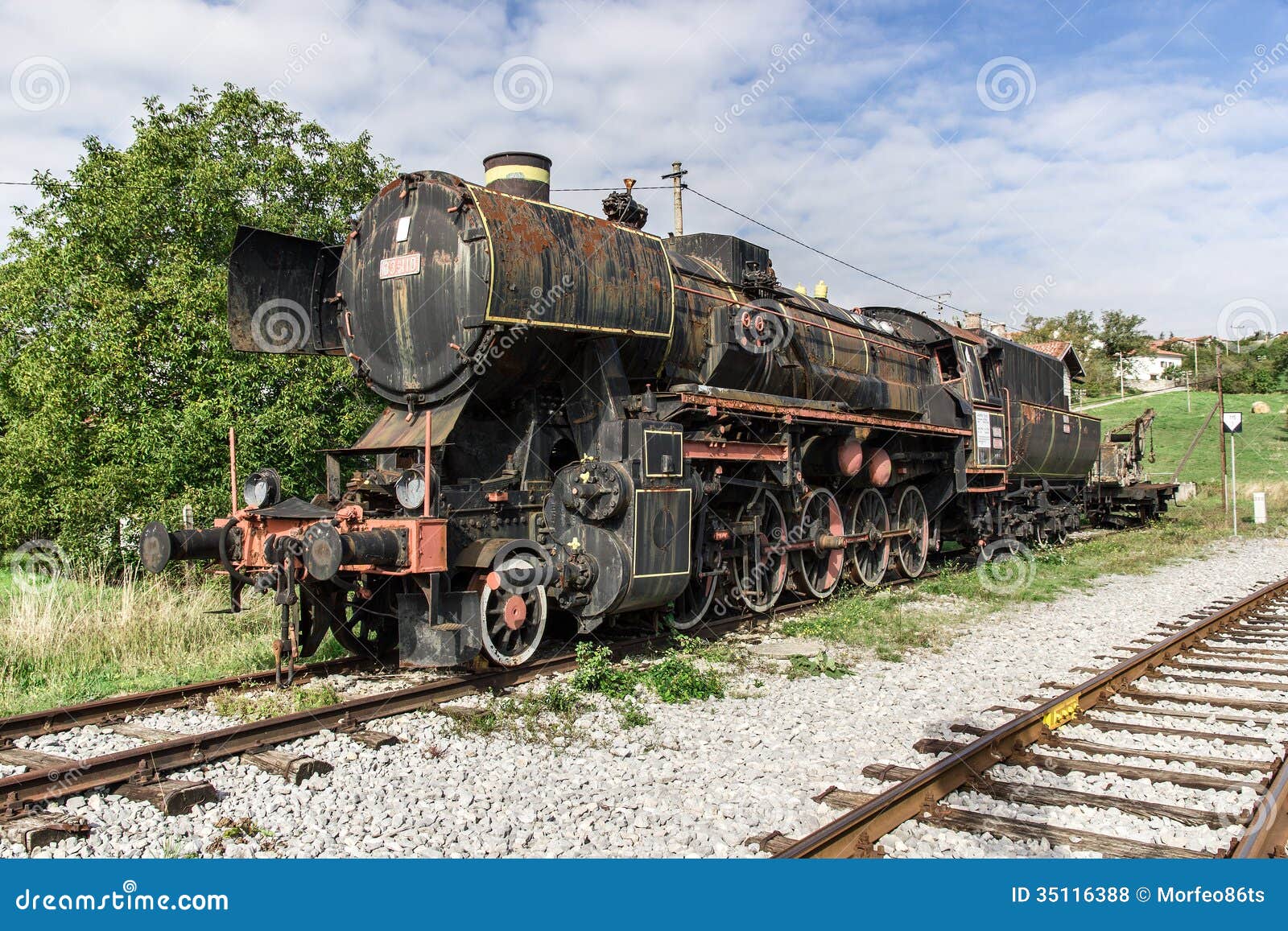 Ancient Train With A Steam Locomotive Stock Photography | CartoonDealer ...