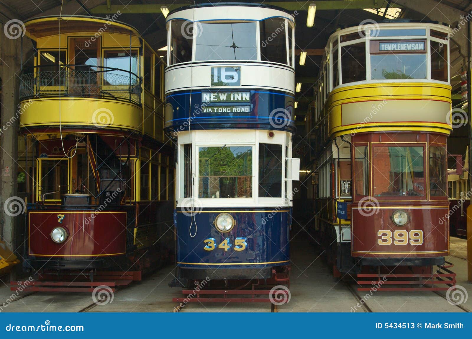 Edwardian Double Decker Tram And 1930s Passenger Bus, Black Country ...