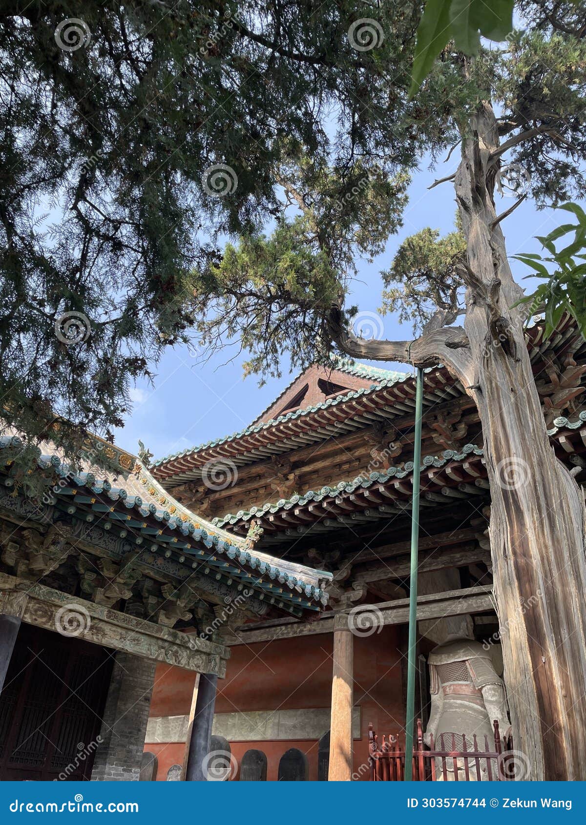 Ancient Tree and Chinese Architecture in Jin Memorial Temple Stock ...