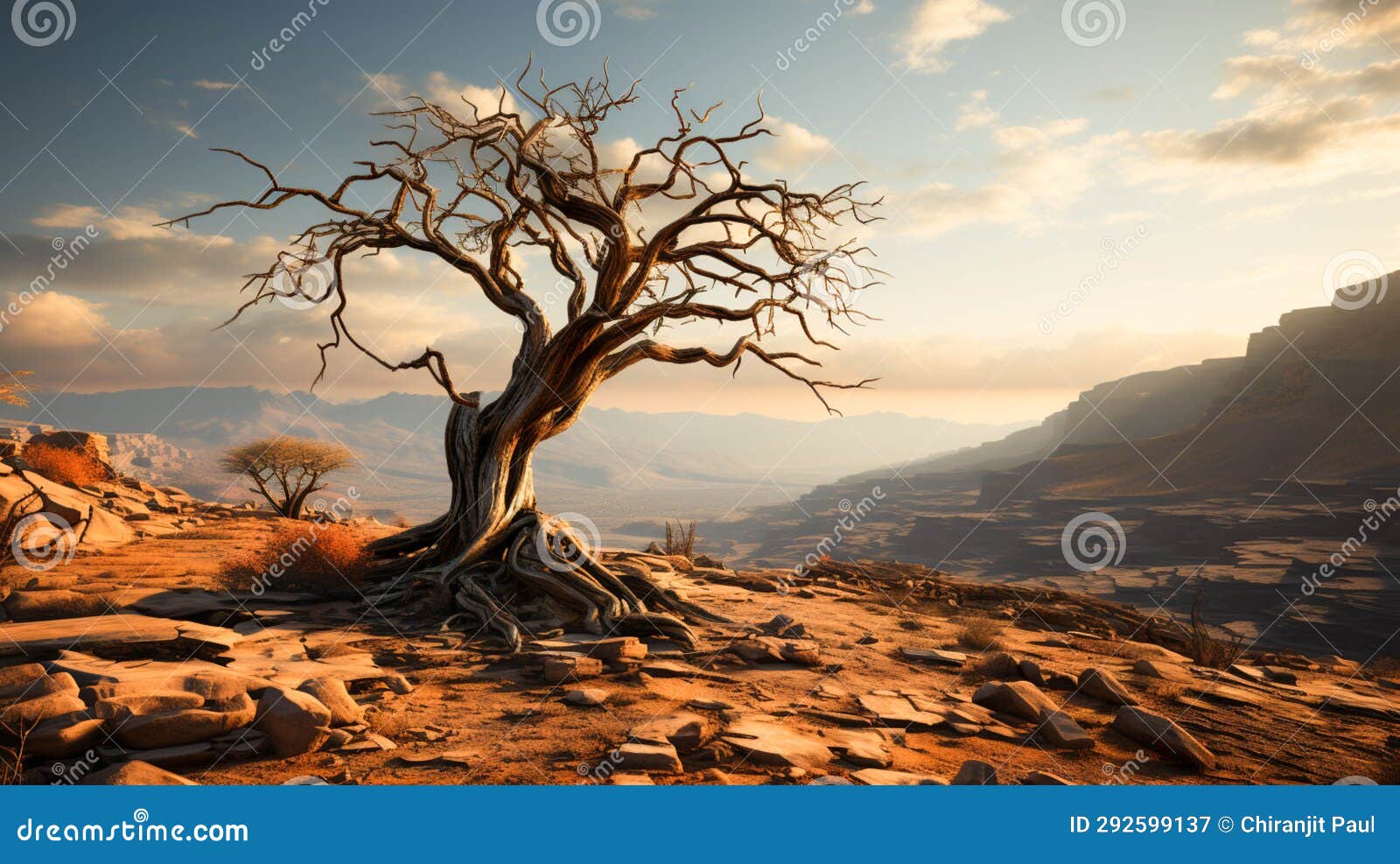 An Ancient Tree in the Desert Stock Image - Image of sunlight, antique ...