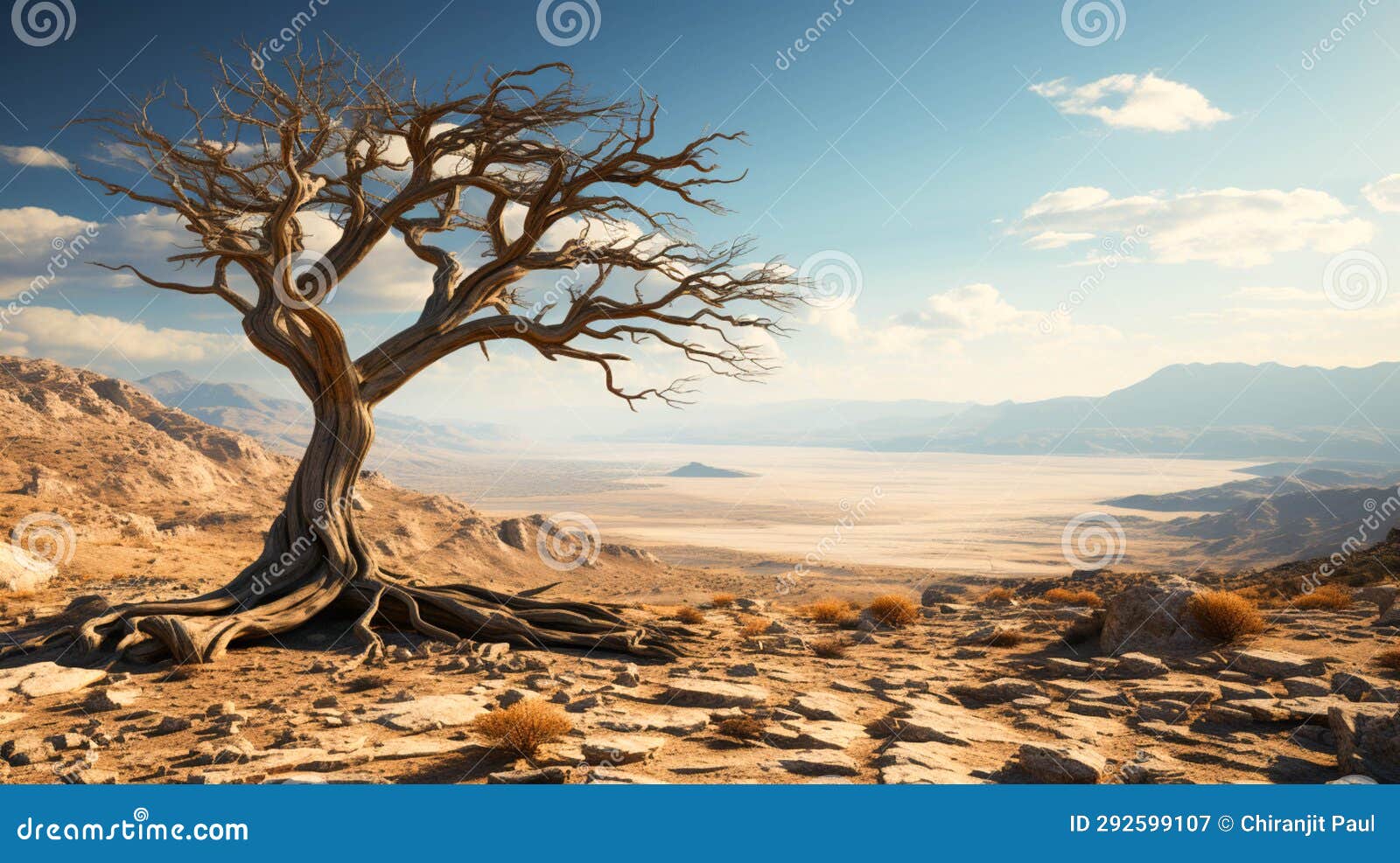 An Ancient Tree in the Desert Stock Image - Image of africa, sand ...