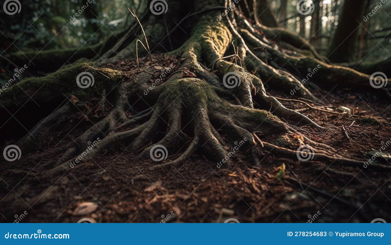 Ancient Tree Trunk Intertwined with Growth Pattern Generated by AI ...