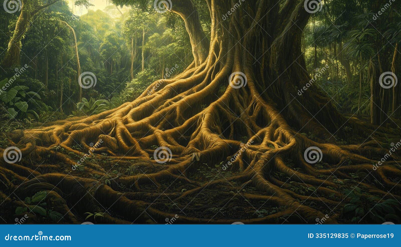 Ancient Trees with Massive Roots Stock Image - Image of green, serene ...
