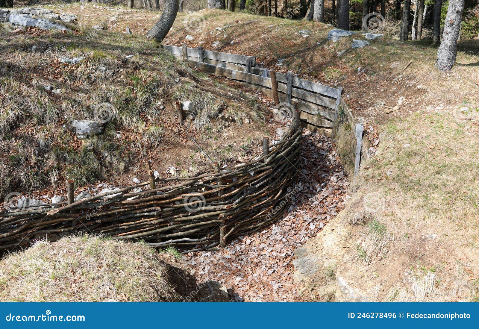 Ancient Trench Used During The First World War By Soldiers On The ...