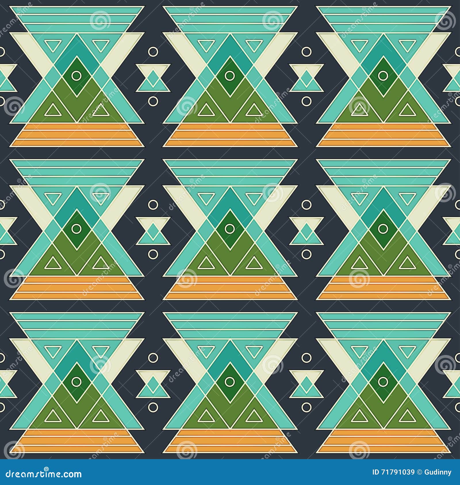Ancient Triangle Geometric Seamless Pattern Stock Vector - Illustration ...