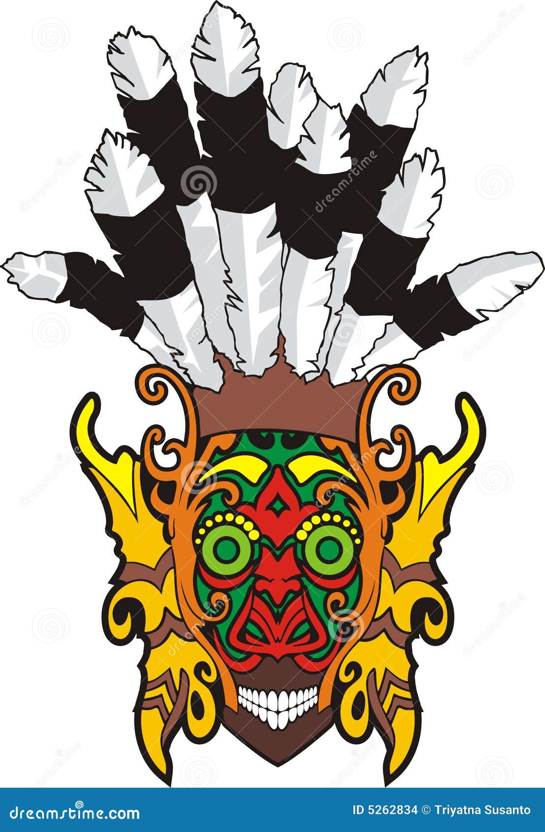 Ancient Tribal Face Mask Stock Images - Image: 5262834