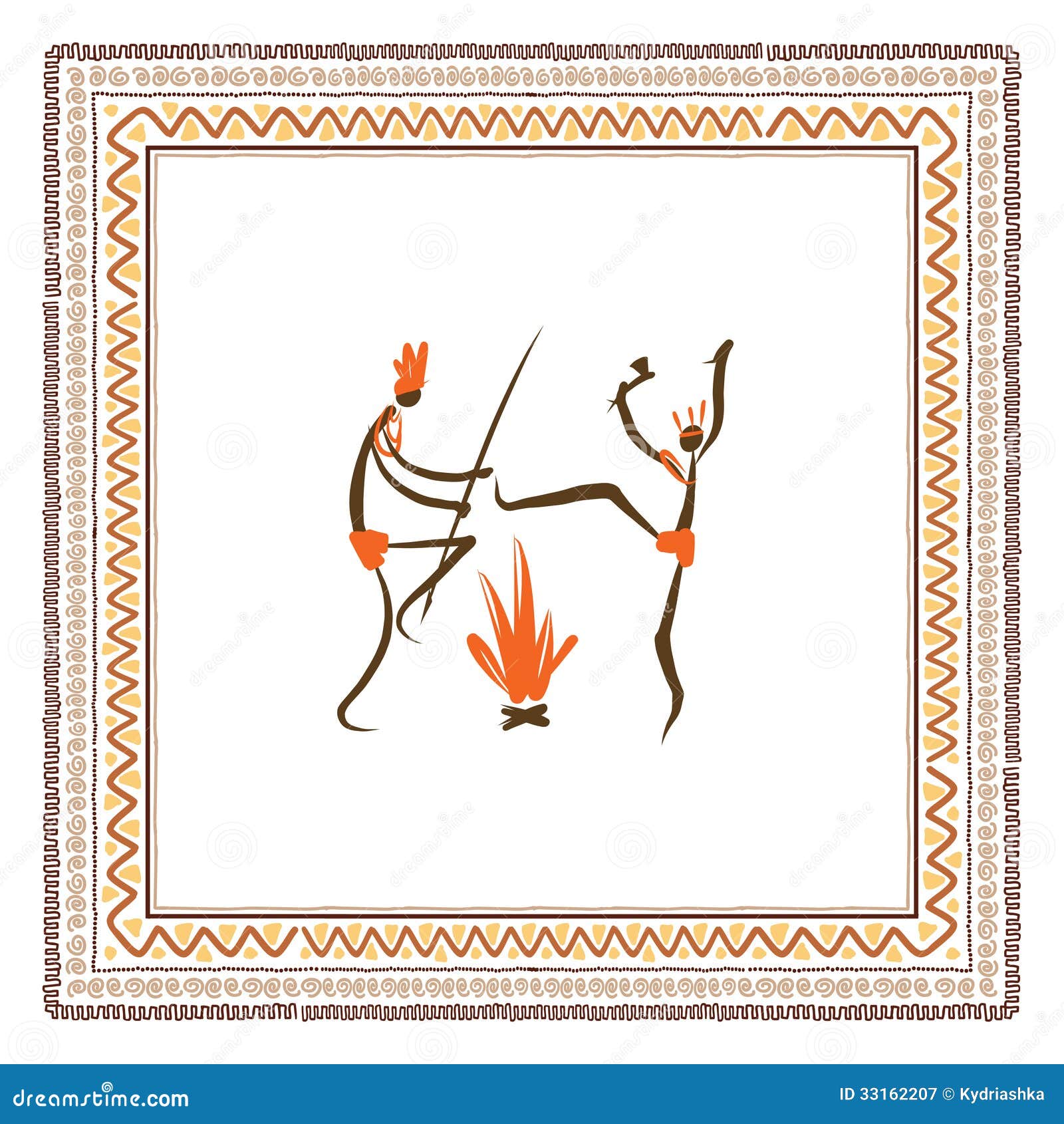 Ancient Tribal People, Ethnic Ornament Frame for Stock Vector ...