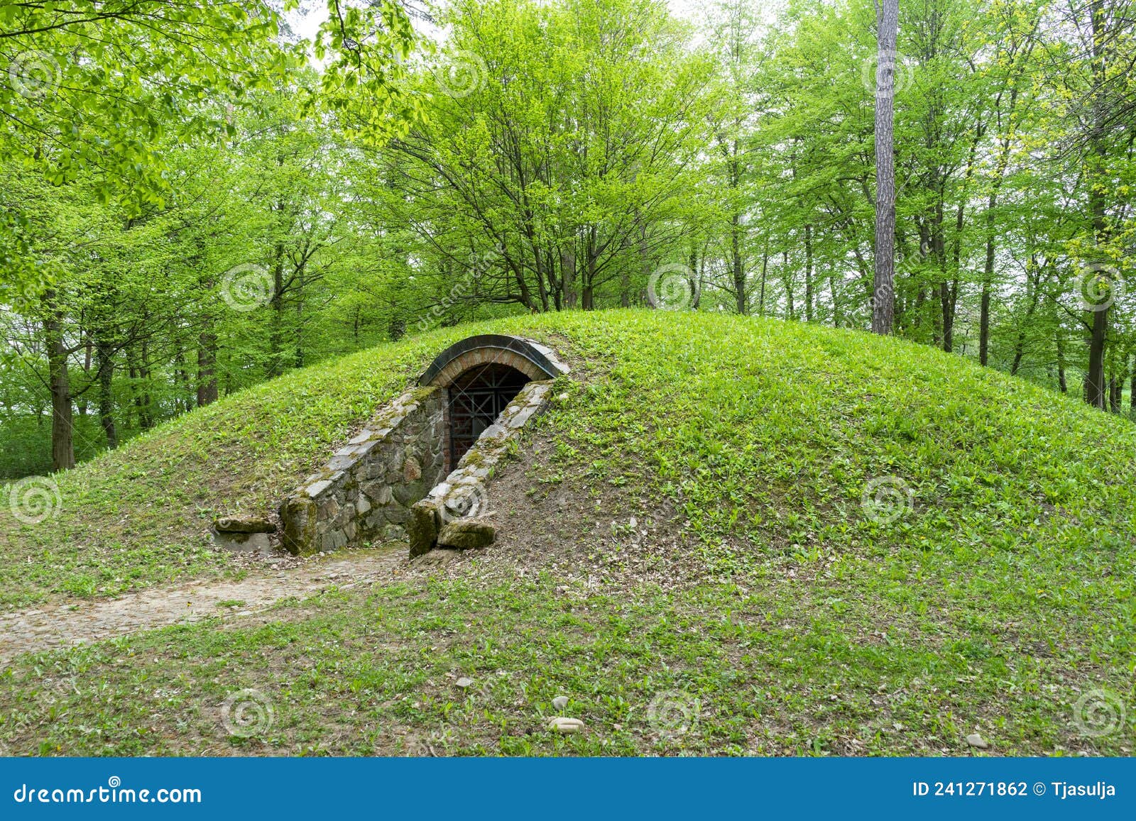 Ancient Tumulus on a Display for Visitors. Stock Photo - Image of ...