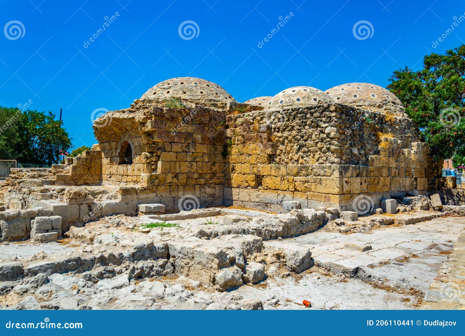 Ancient Turkish Bath in Paphos, Cyprus Stock Image - Image of dome ...