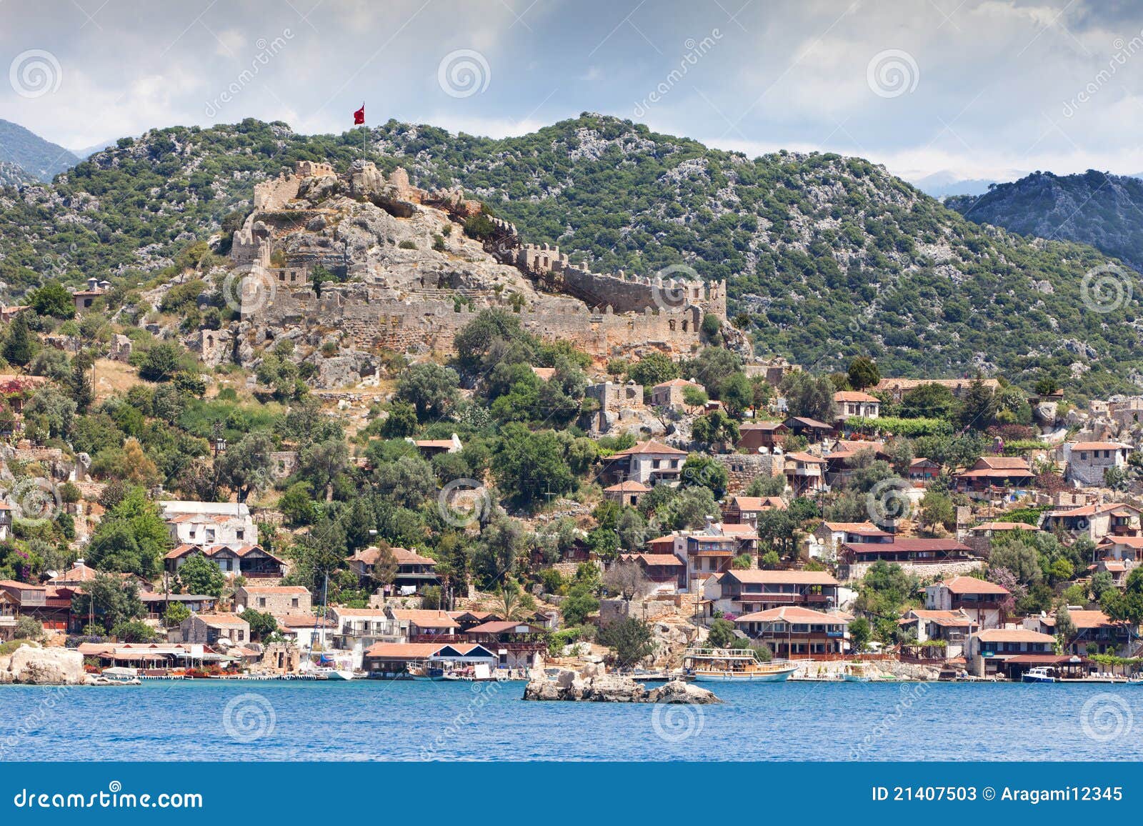 Ancient Turkish Castle on the Hill Stock Image - Image of beauty ...