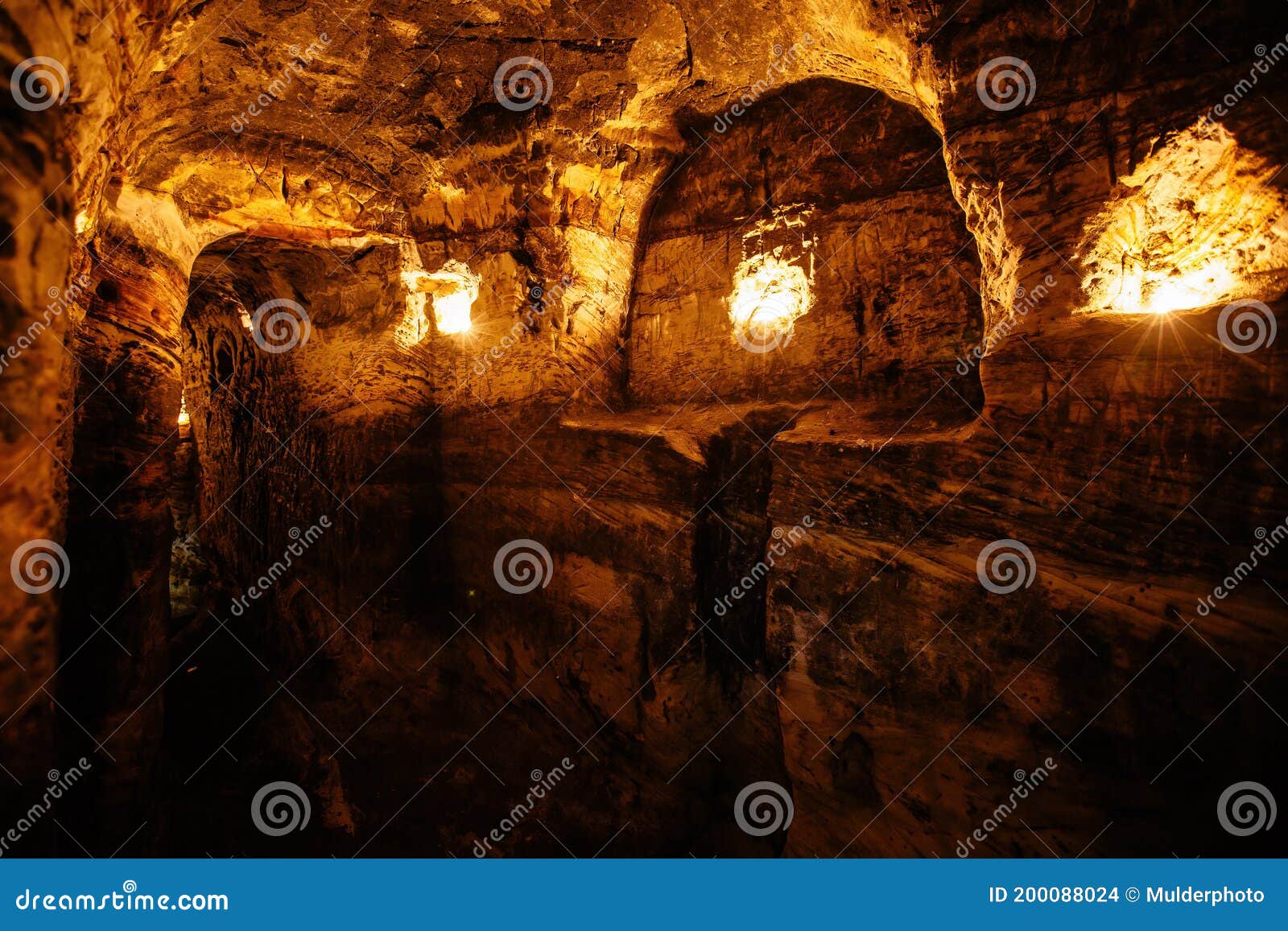 Ancient Underground Passage in Sandstone at Old Underground Temple ...