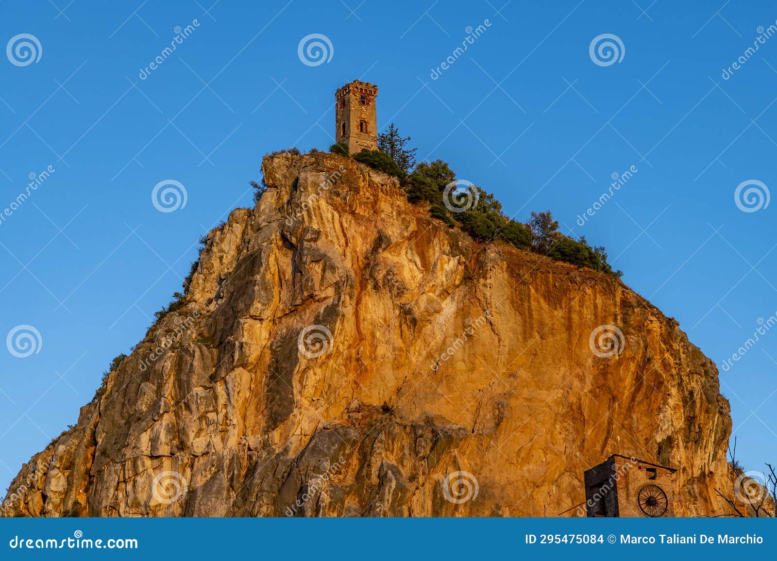 The Ancient Upezzinghi Tower of Caprona, Pisa, Italy, Illuminated by ...