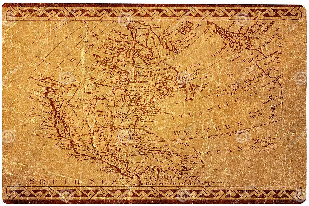 Ancient USA map stock illustration. Illustration of continental - 10777538