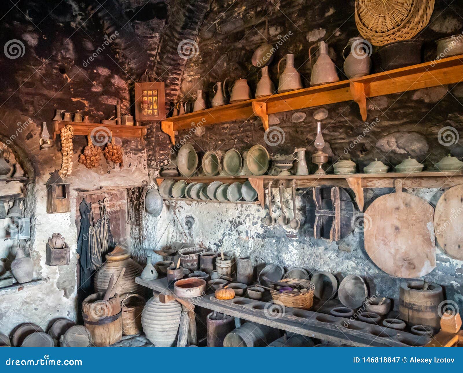 Ancient Set Of Utensils In The Museum. Editorial Image | CartoonDealer ...