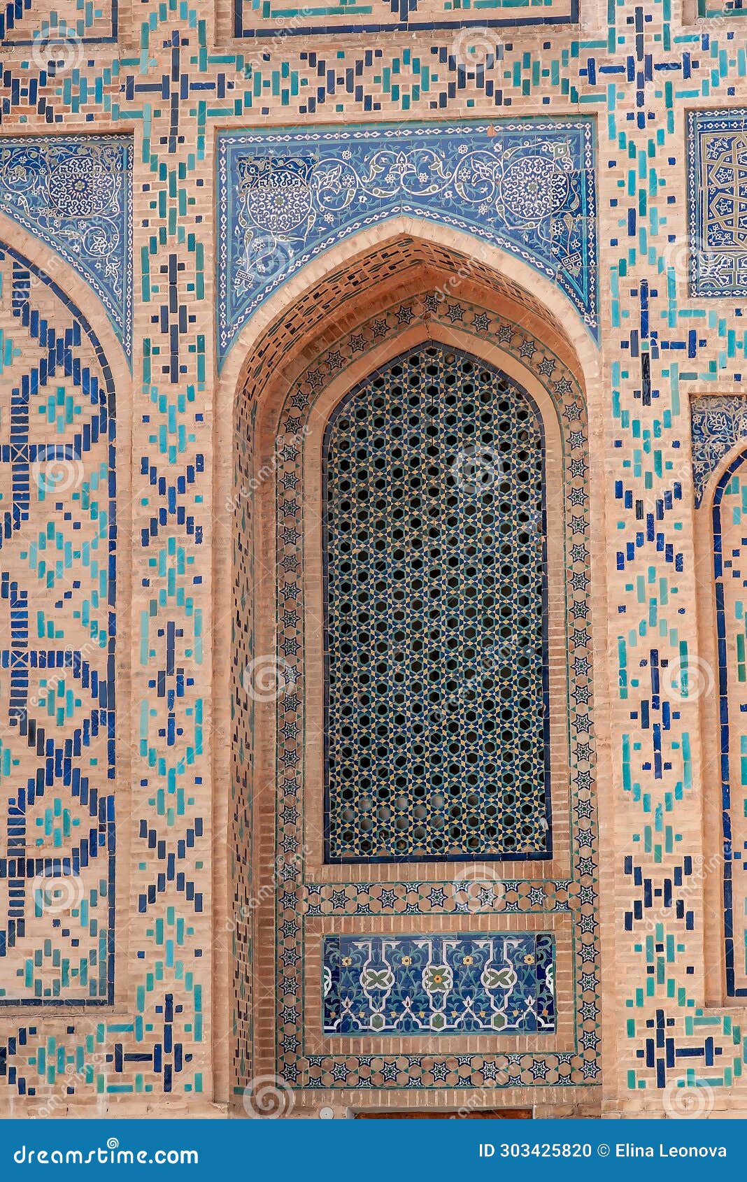 Ancient Uzbek Pattern in Samarkand in Uzbekistan Stock Photo - Image of ...