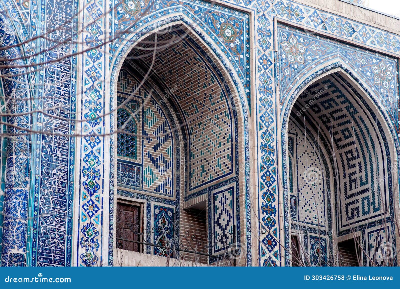 Ancient Uzbek Pattern in Samarkand in Uzbekistan Stock Photo - Image of ...