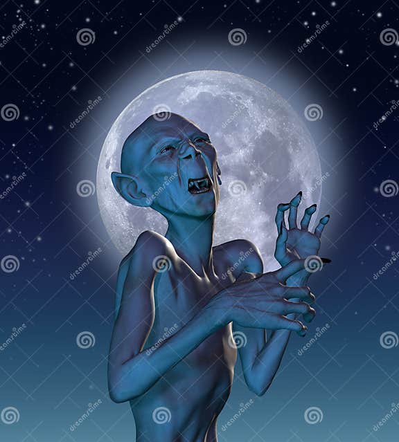 Ancient Vampire in Moonlight Stock Illustration - Illustration of moon ...