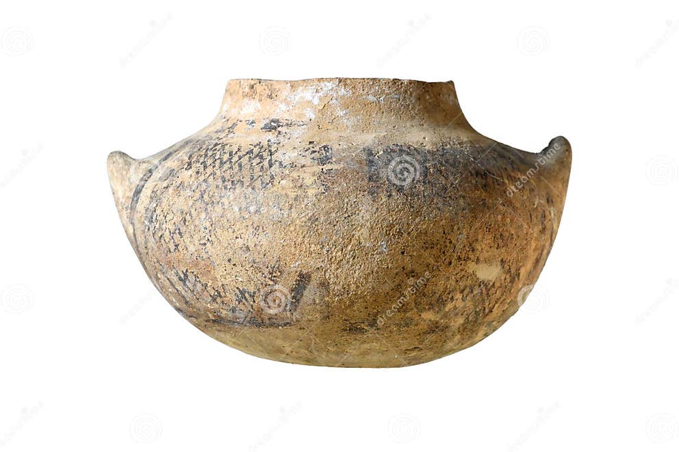 An Ancient Vase from the Bronze Age with a Pattern on a White ...