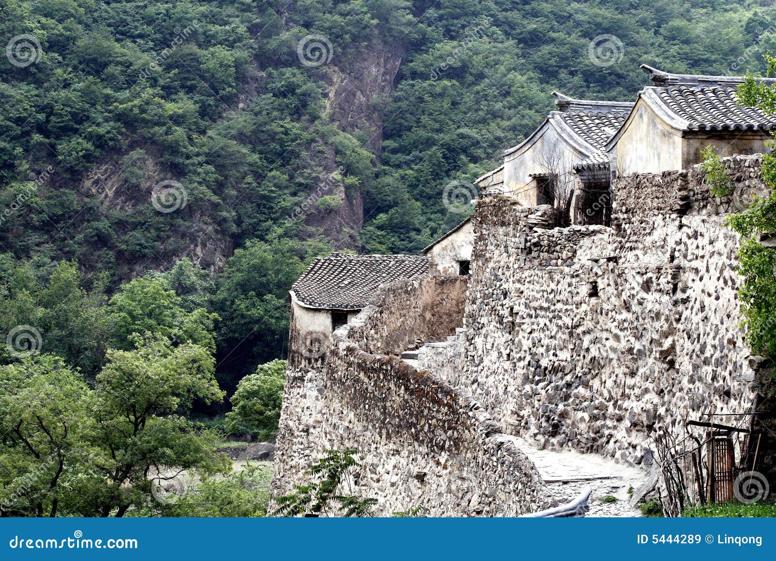Ancient Village in the Mountain. Stock Image - Image of asian, built ...