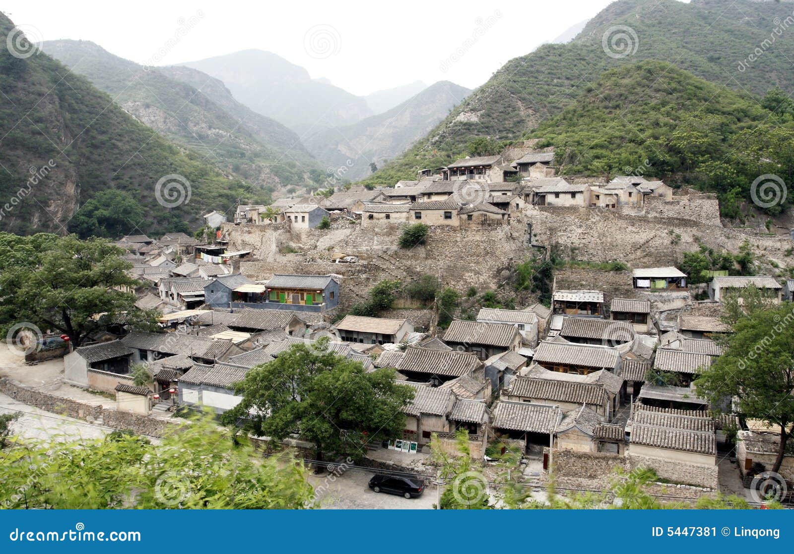 Ancient Village Siurana On The Green Steep Slope Royalty-Free Stock ...