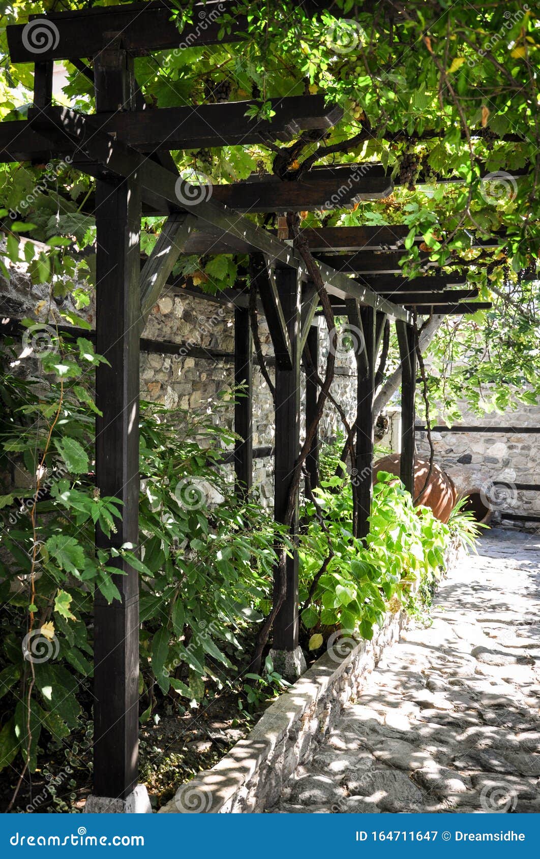 Ancient Vineyard. Construction with Pillars Stock Image - Image of ...