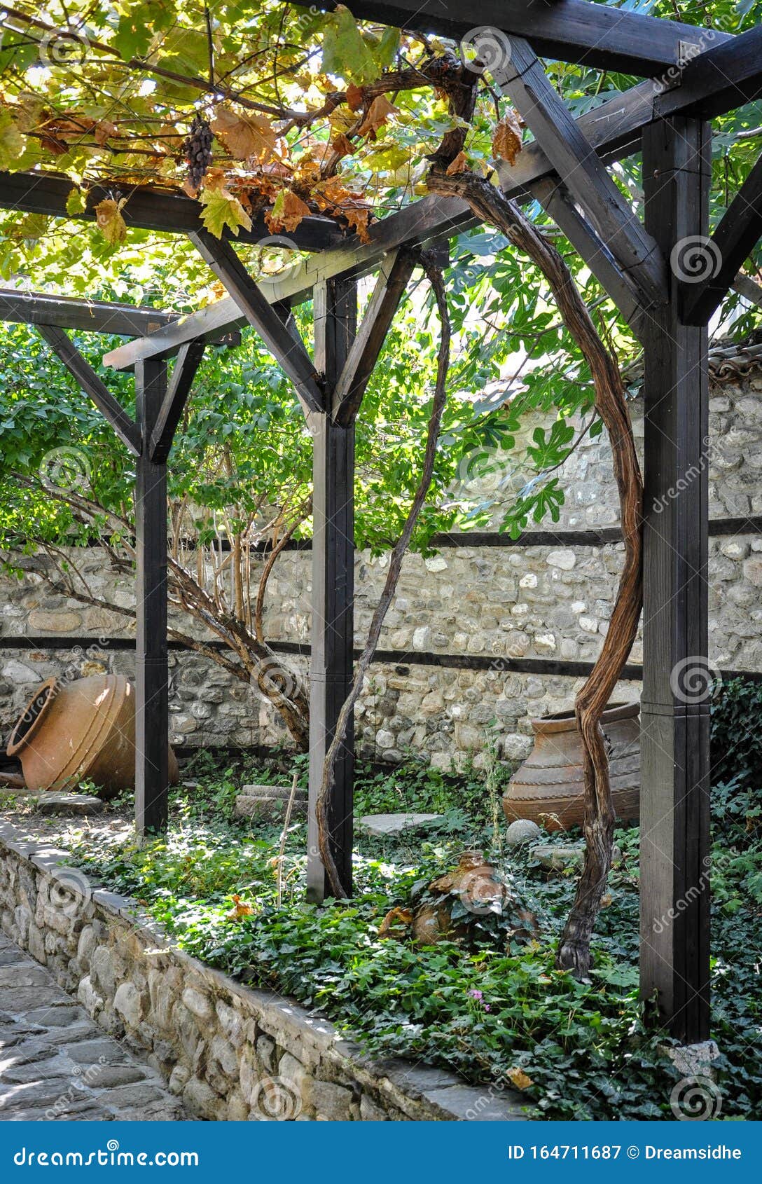 Ancient Vineyard. Construction with Pillars Stock Image - Image of ...