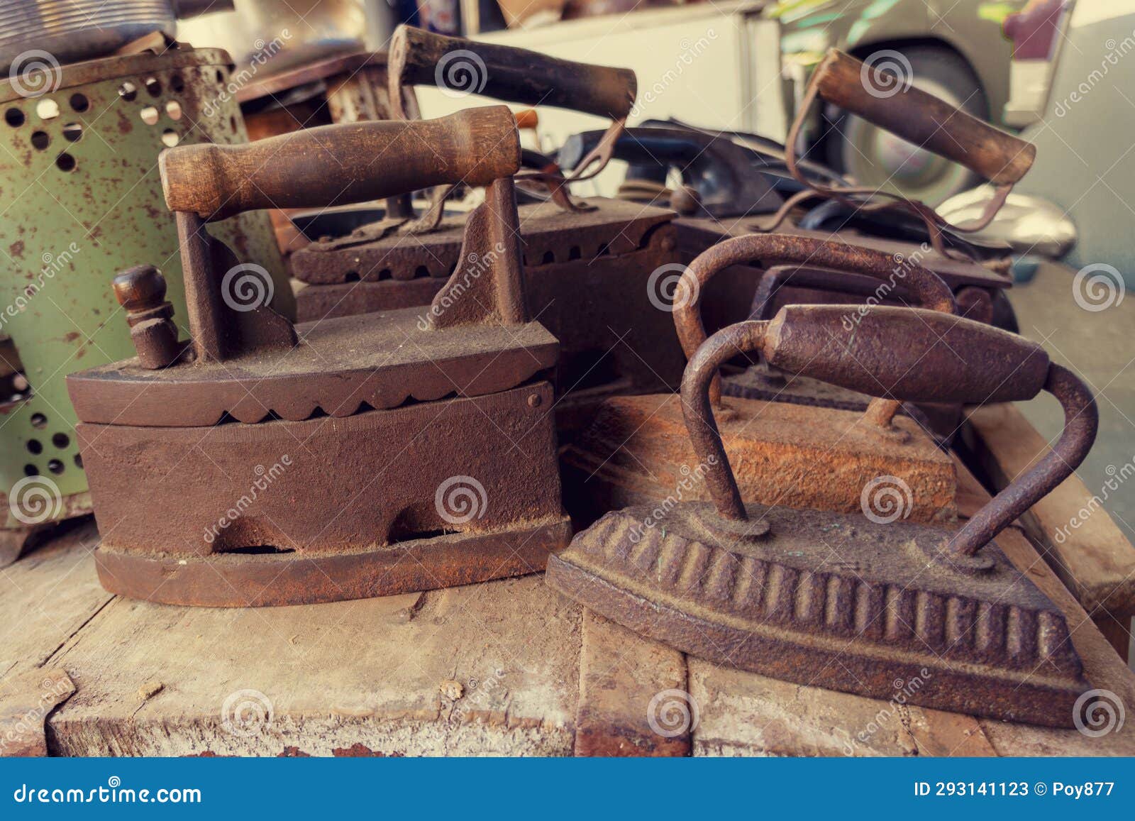 Ancient, Vintage Iron. it is First-ever Iron Stock Image - Image of ...