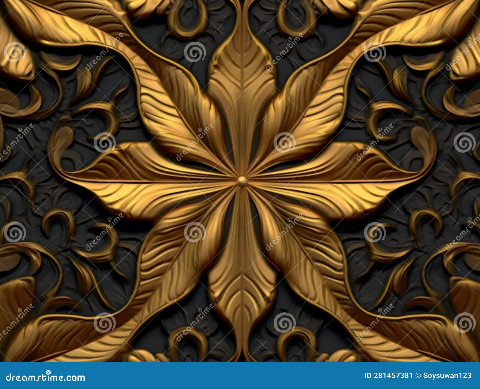 Ancient Vintage Pattern with Pattern Dark and Gold Generative a Stock ...