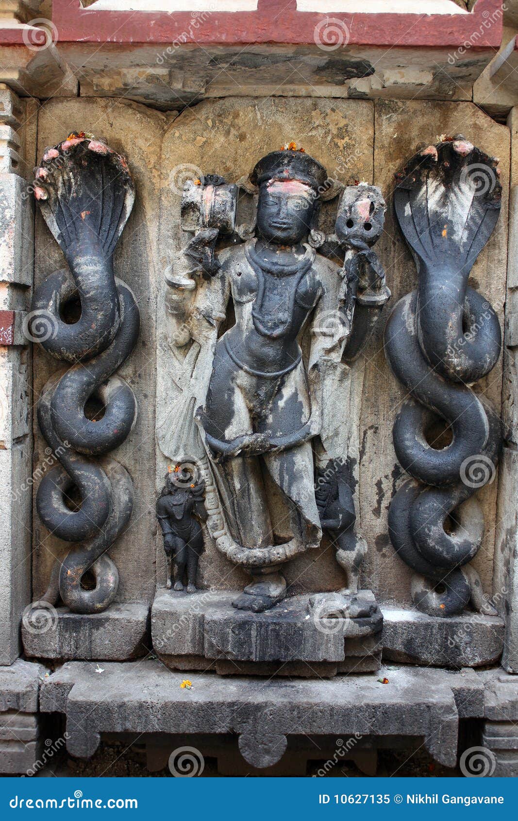 Ancient Vishnu Idol stock image. Image of worship, indian - 10627135